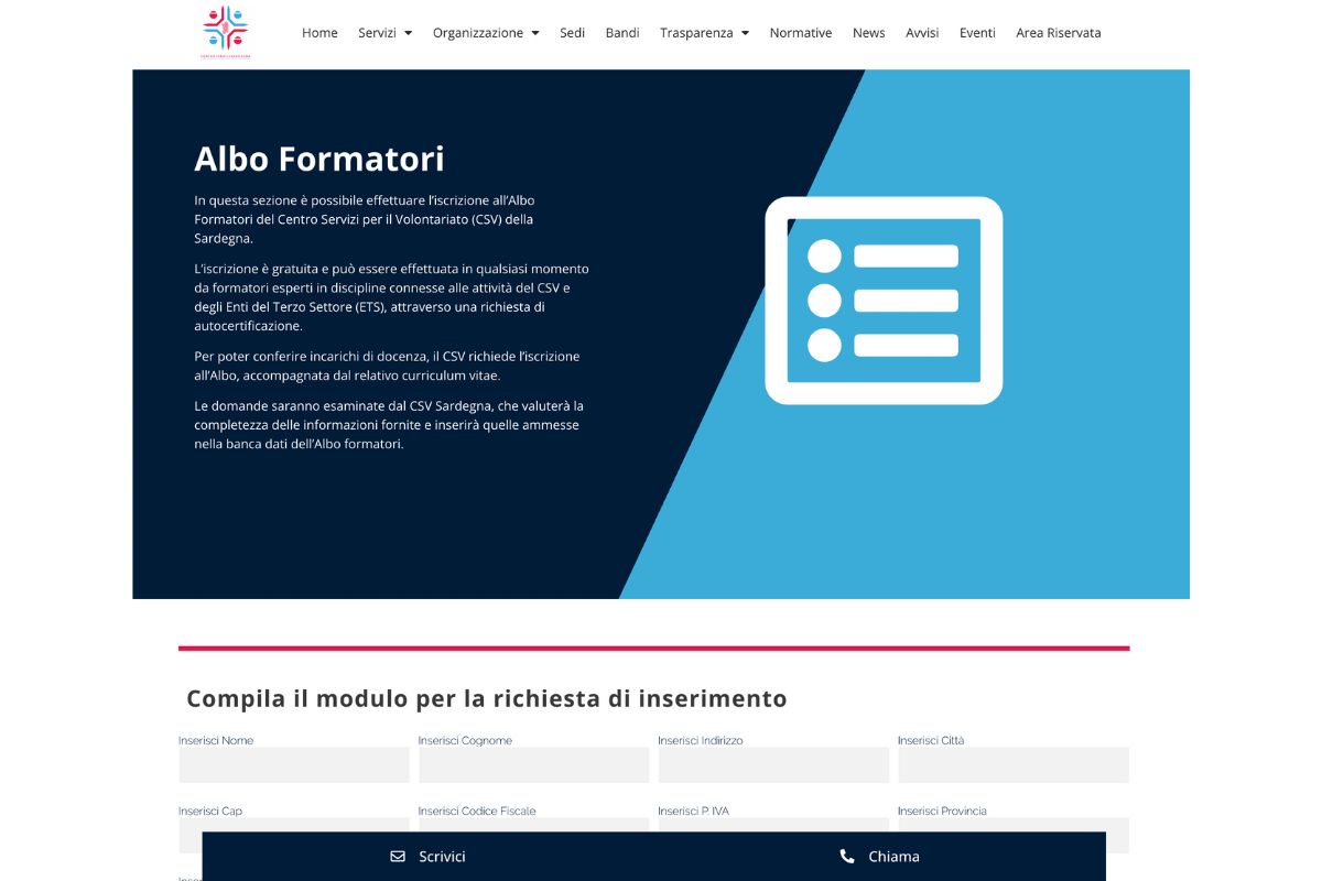 Sito Csv, ecco le modalità per iscriversi all'Albo formatori e ...